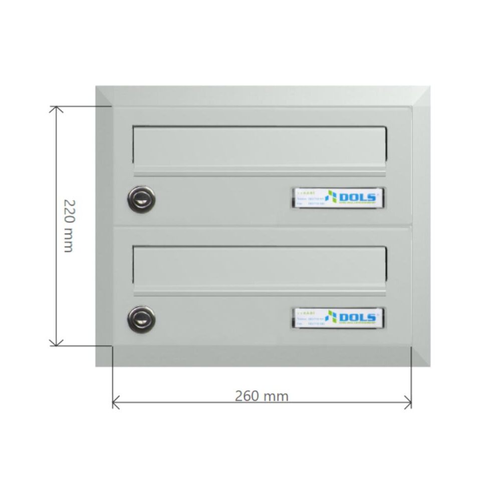 B-016 2 stainless steel flush-mounted letterbox system